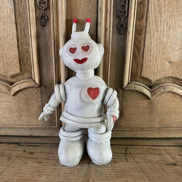 Unknown | Toys | Vintage Love Machine Plush Silver Metallic Robot Toy ...